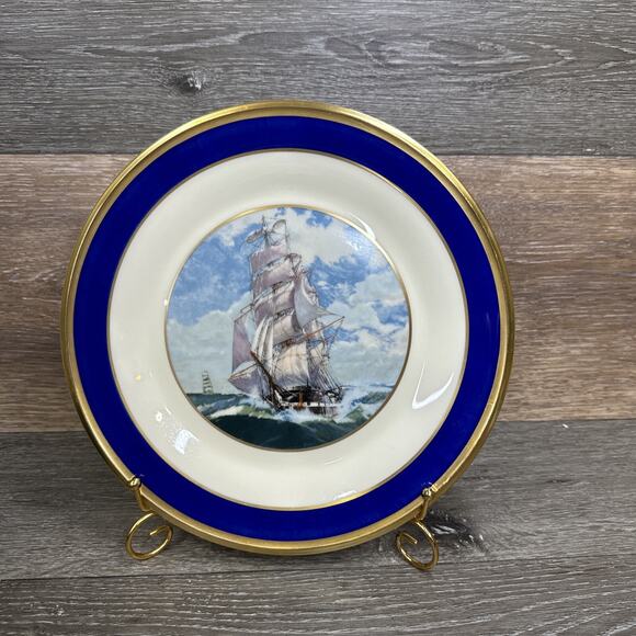 Lenox | Dining | Lenox Special Dinner Plate Clipper Ship Cobalt Blue ...
